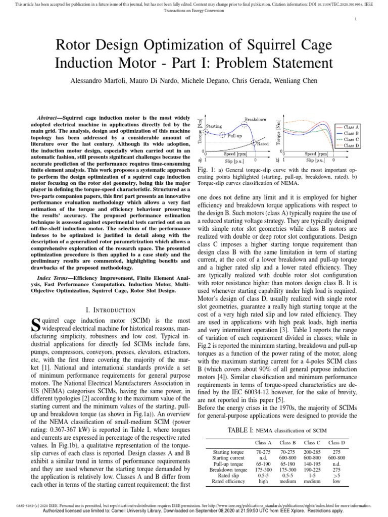 Rotor Design Optimization of Squirrel Cage | PDF | Electric Motor | Mathematical Optimization