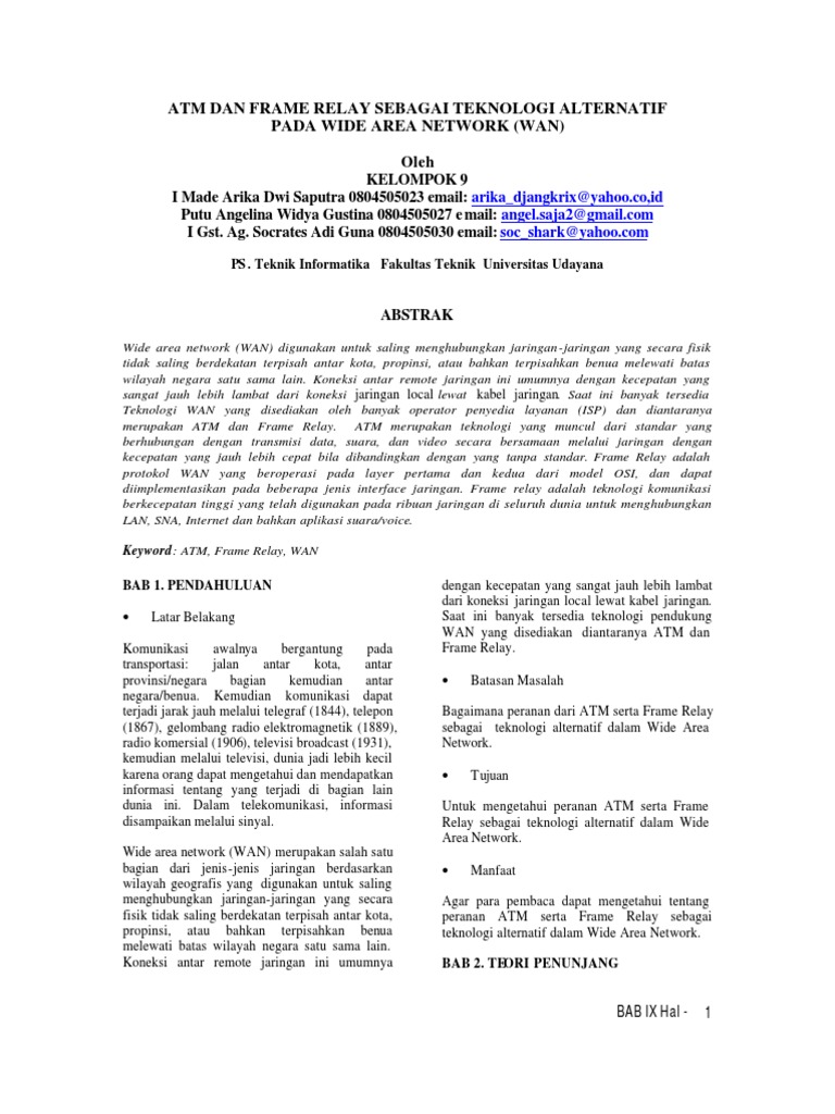 A09 Atm Dan Frame Relay - Kelompok 9 | PDF
