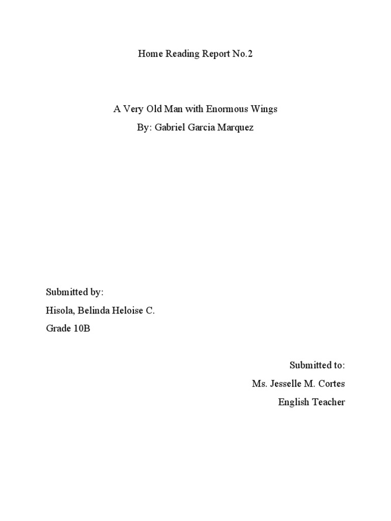 HRR No.2 The Very Old Man With Enormous Wings | PDF | Gabriel García ...