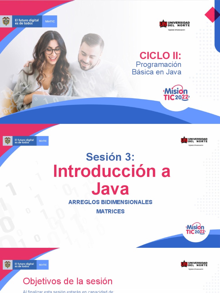 Slide-Java Sesión 3 Semana 1. | PDF | Matriz (Matemáticas) | Estructura ...