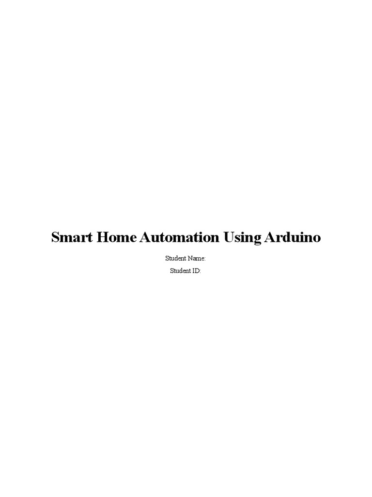 Smart Home Automation Using Arduino Pdf Arduino Home Automation 