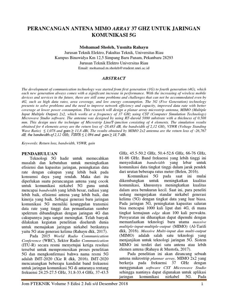 RTM Sarjana S1 (OBE) - Antena Dan Array TB 1 - Fajar Fatahillah - 41421110134 | PDF