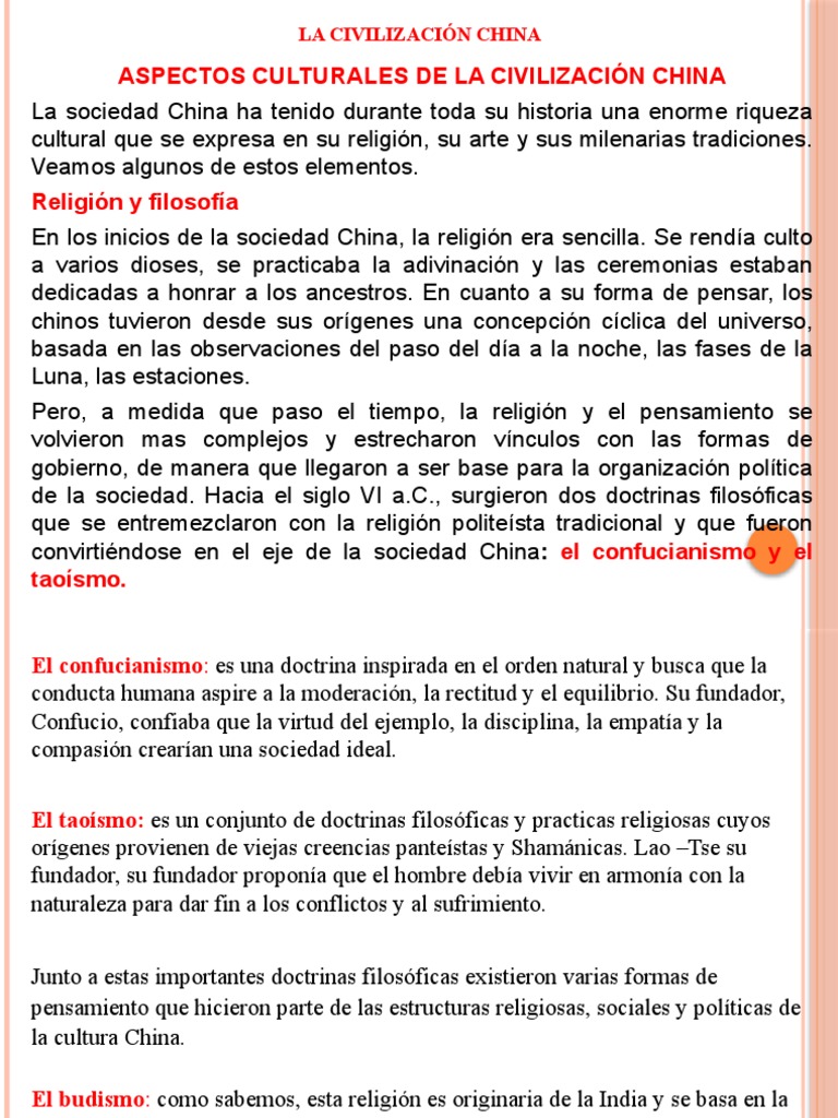 La Civilización China | PDF | confucionismo | China