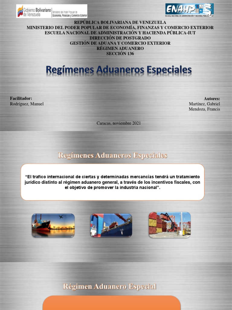 Regímenes Aduaneros Especiales | PDF | aduana | Gobierno