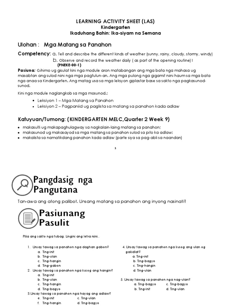 Las Kinder q2 Week-9 | PDF