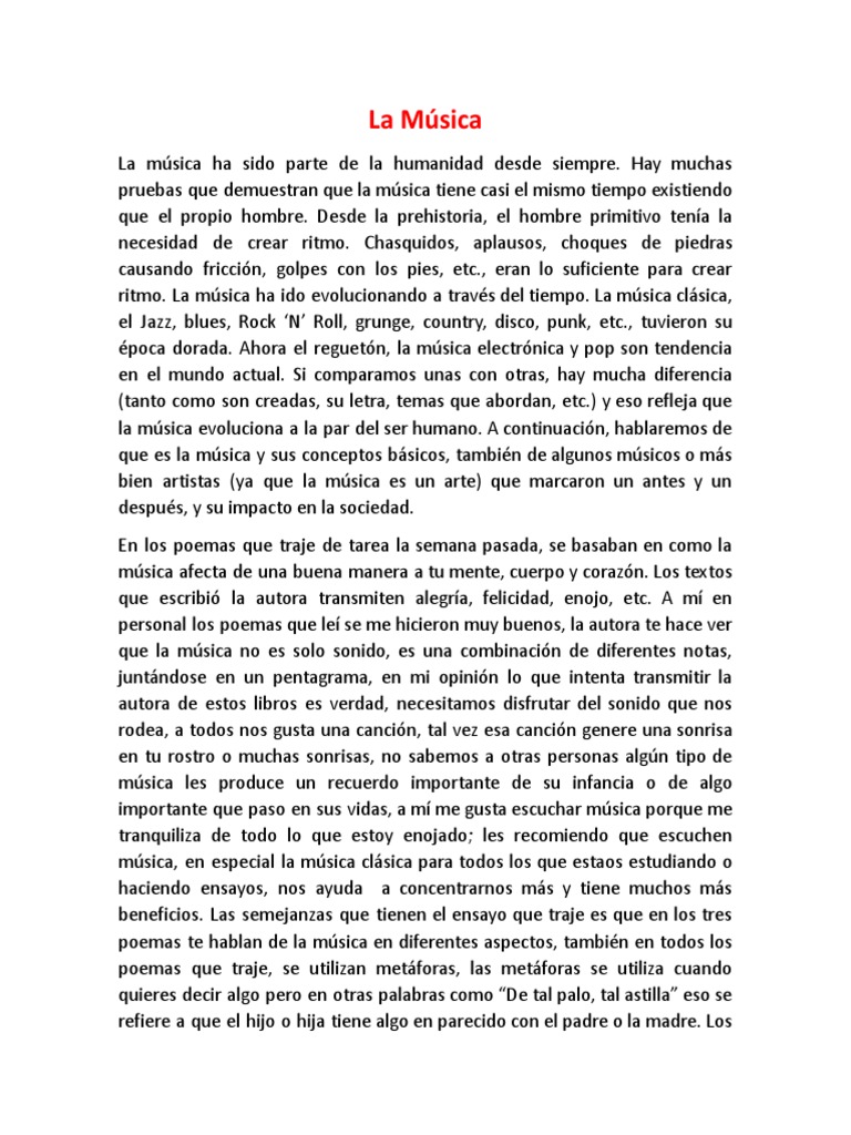 Ensayo Música | PDF | Canciones