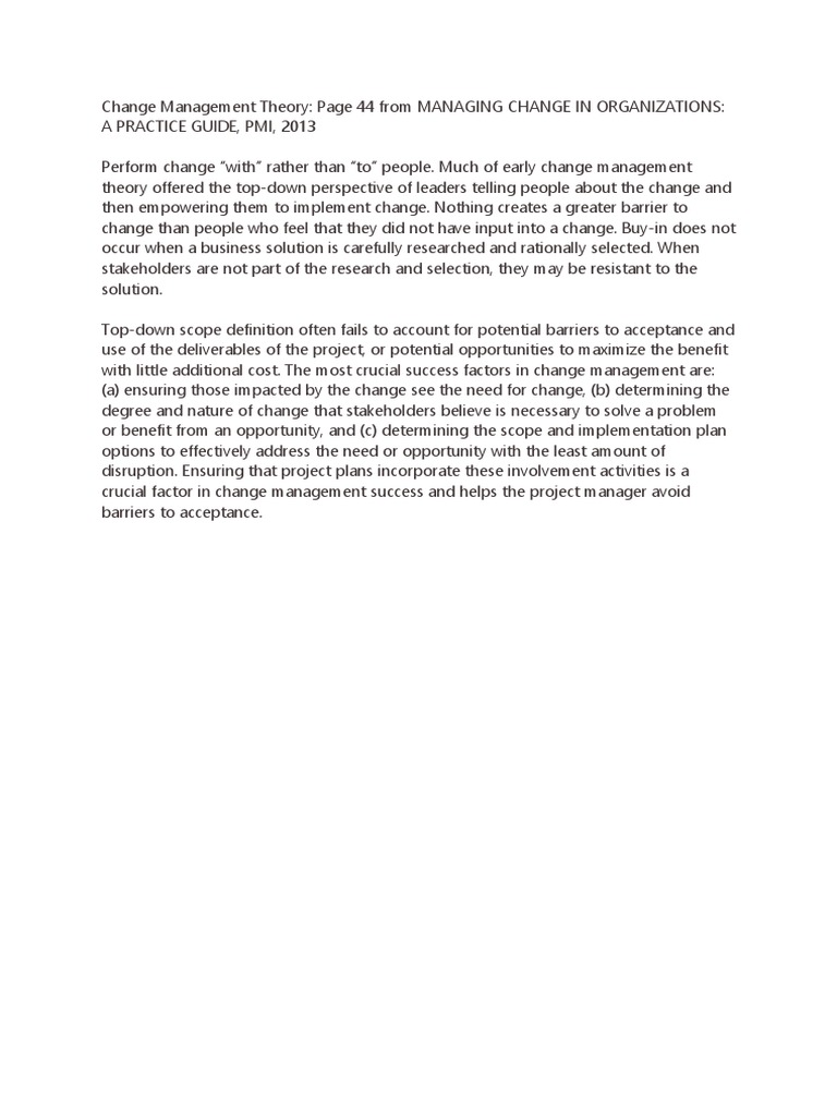 Change Management Theory 2 | PDF