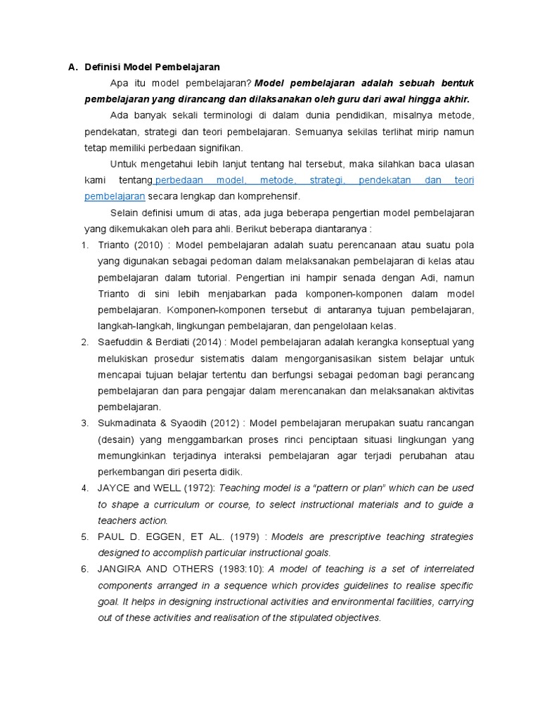 KOMPREHENSIF MODEL PEMBELAJARAN | PDF