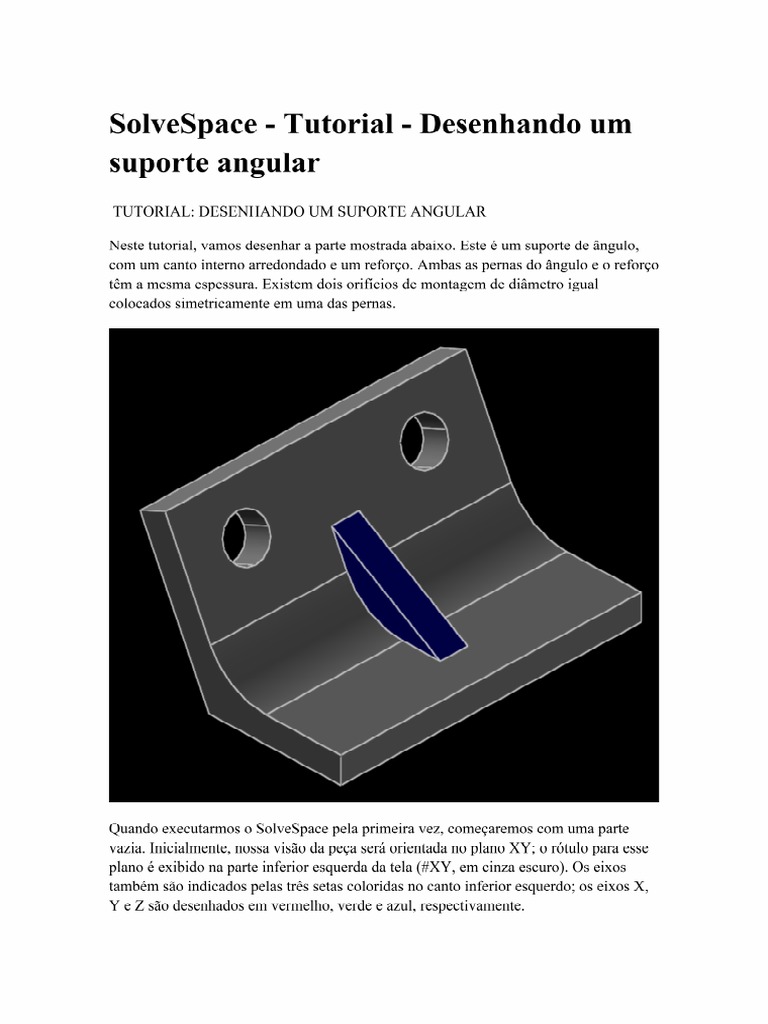 Solvespace Tutorial Desenhando Um Suporte Pdf