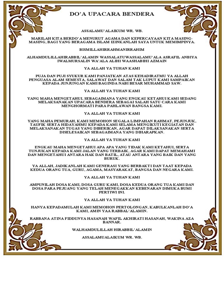 Doa Upacara Bendera | PDF