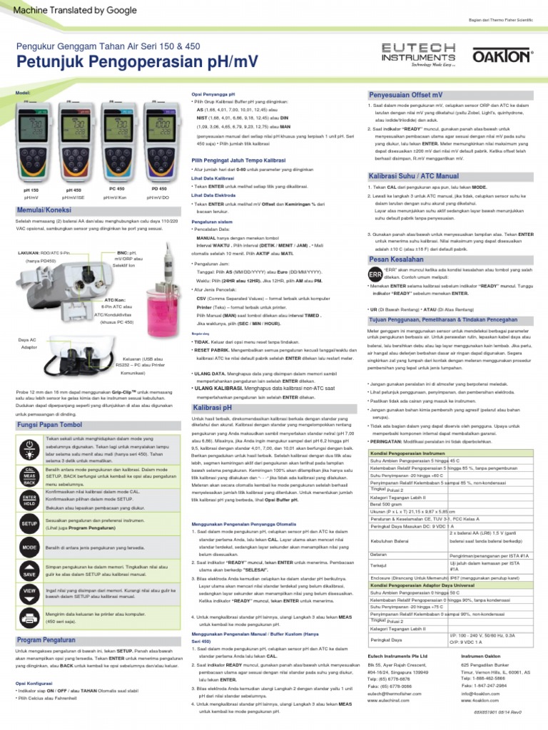 Kalibrasi PH Manual Procedure | PDF