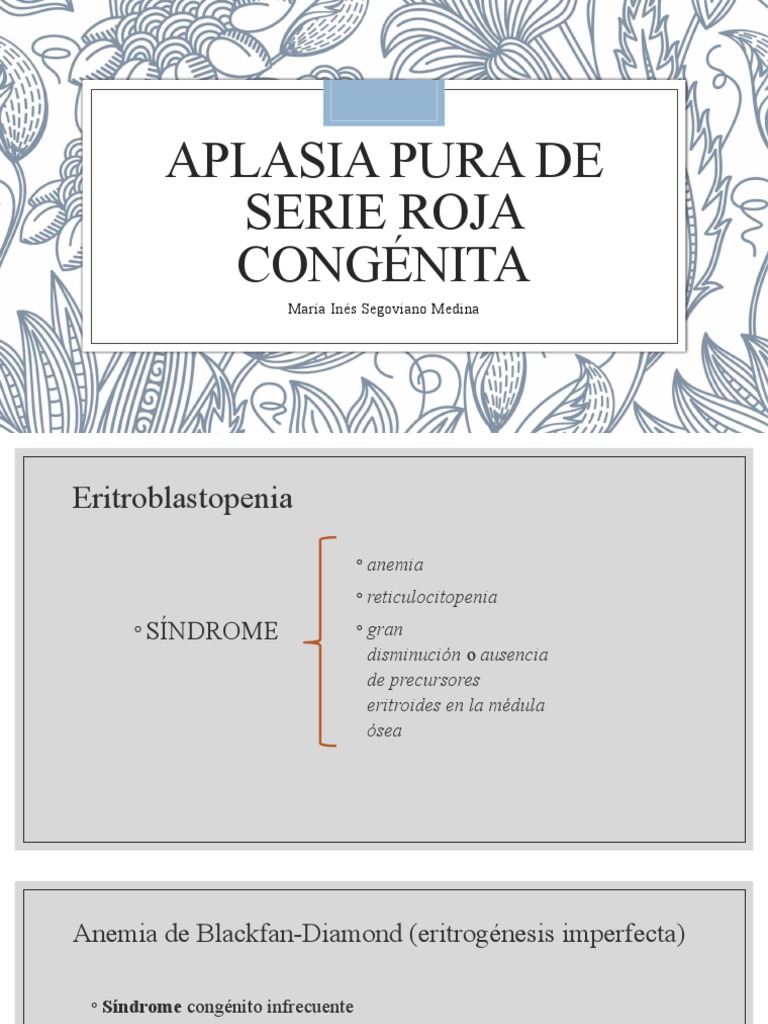 Aplasia Pura de Serie Roja Congénita | PDF | Medicina CLINICA ...
