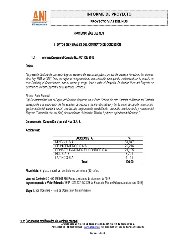 IP Ficha de Proyecto Informe Ejecutivo IP VINUS | PDF | Economias