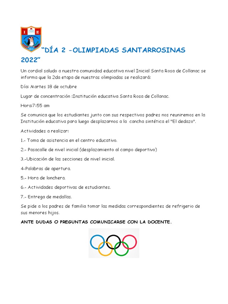 Comunicado Olimpiadas | PDF