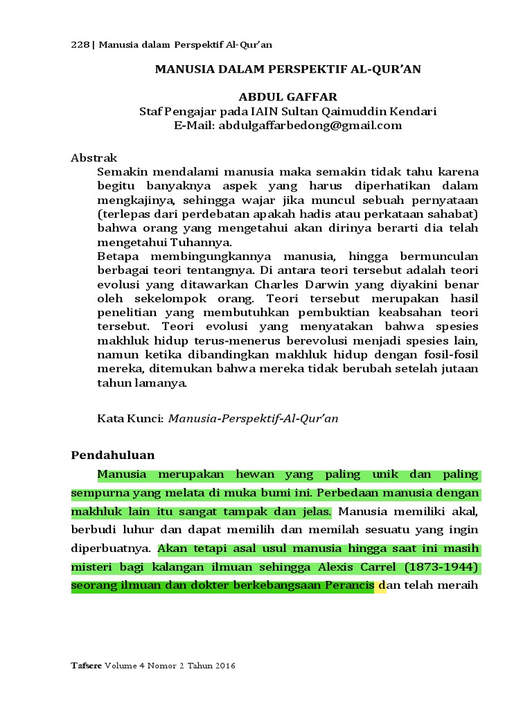 Manusia Dalam Perspektif Al Quran | PDF | Agama & Spiritualitas