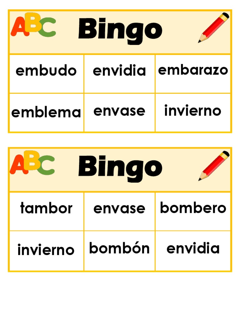 Bingo de Combinaciones MB, NV, MP | PDF | Alimentos