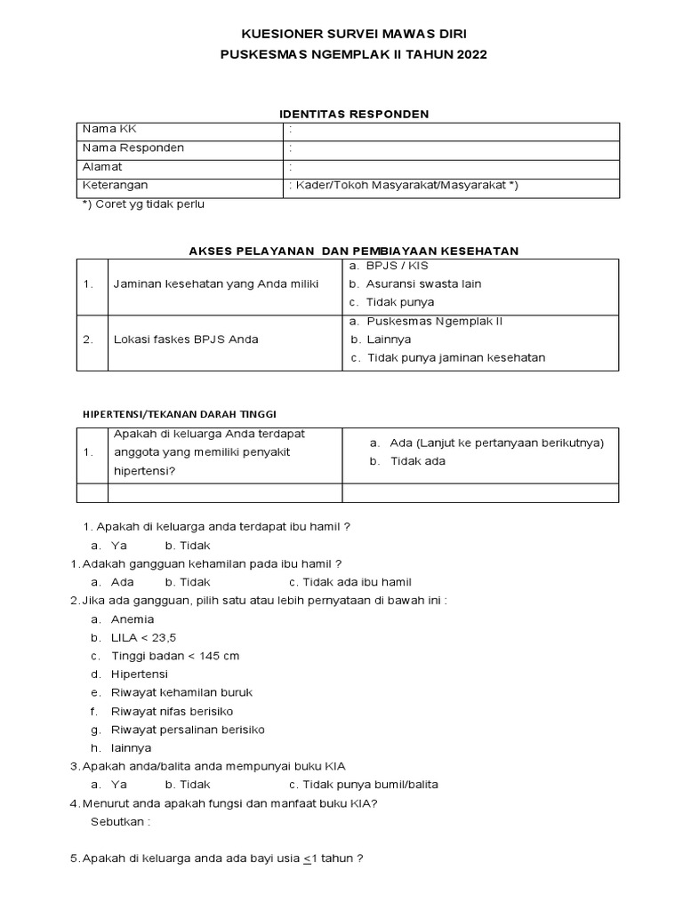 Blangko Form SMD 2021 New | PDF