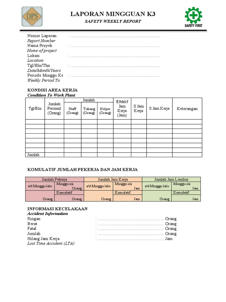 Laporan Mingguan K3 | PDF