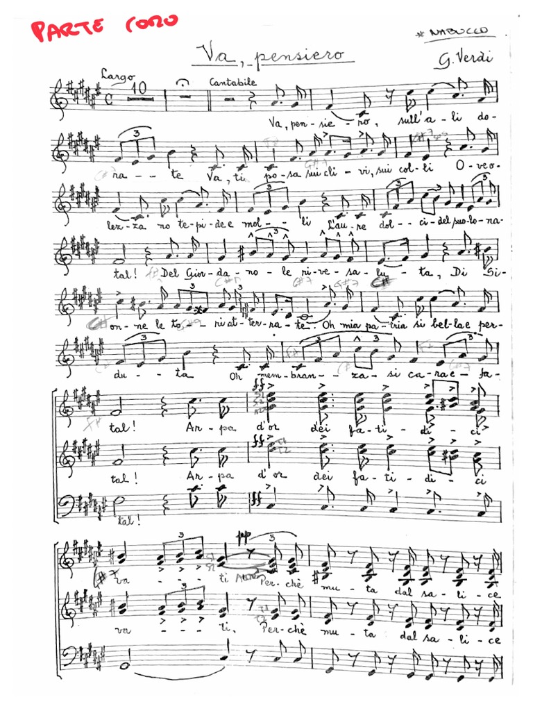 Parte Coro Va Pensiero | PDF