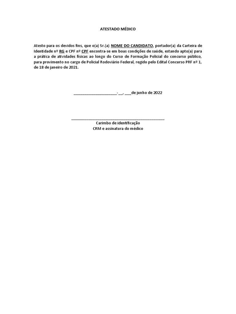 Atestado Modelo2 | PDF | Finanças e Administração de Capital