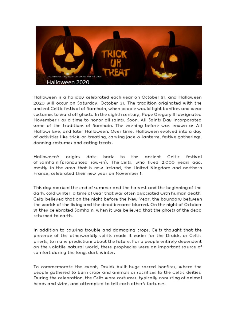 History and Customs of Halloween | PDF | Trick Or Treating | Halloween
