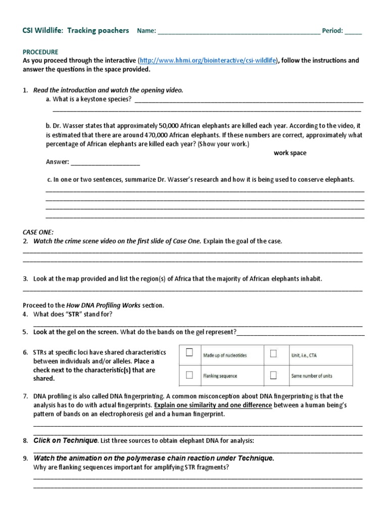 CSI Wildlife: Elephant Poaching Analysis | PDF | Microsatellite ...