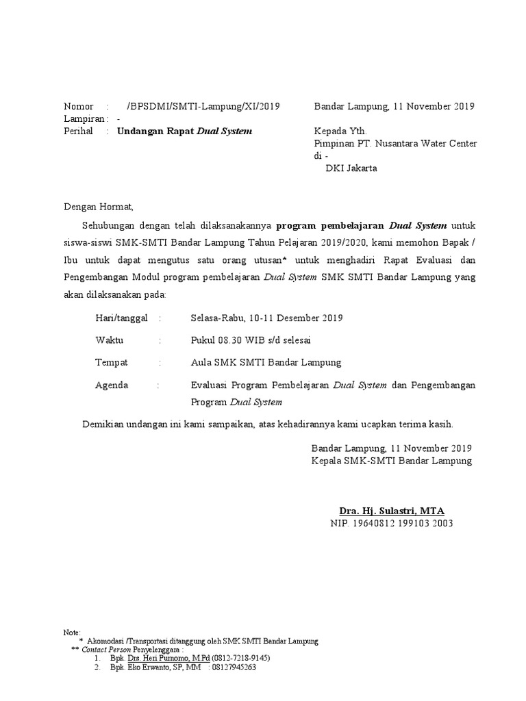 Surat Undangan Ds | PDF