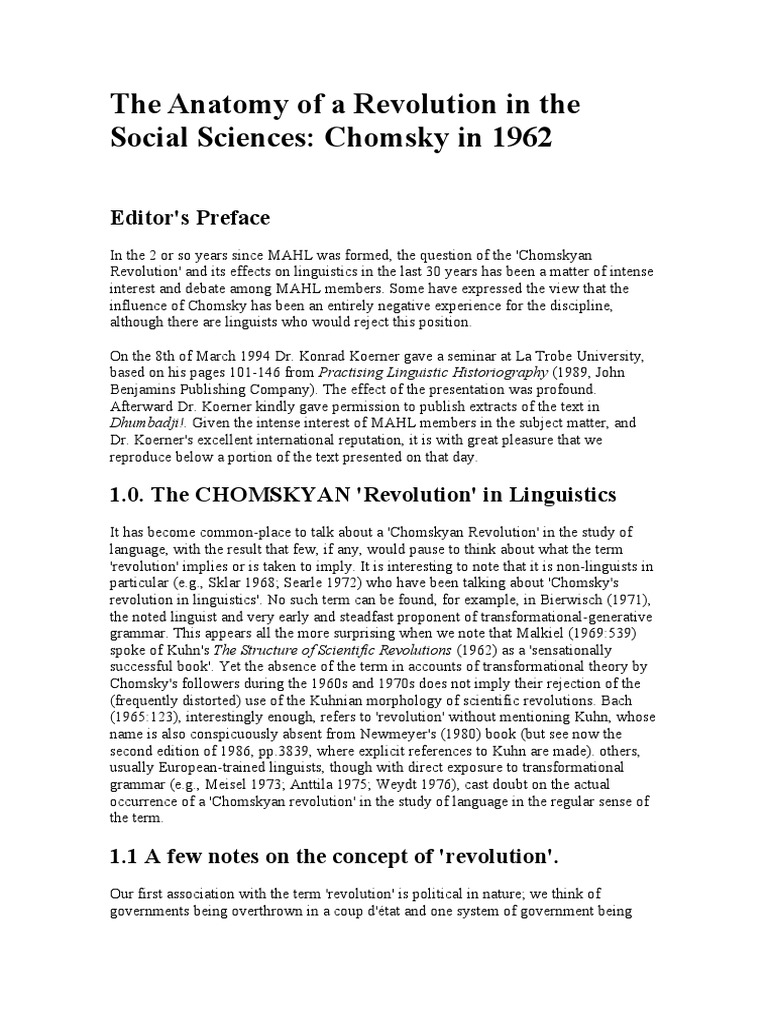 The Anatomy of A Revolution in The Social Sciences | PDF | Noam Chomsky ...