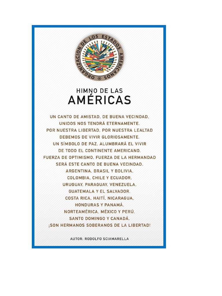 Himno de Las Americas | PDF