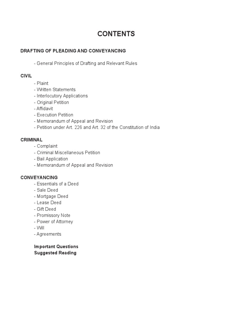 Drafting Pleading & Conveyance - CDR | PDF | Pleading | Lawsuit