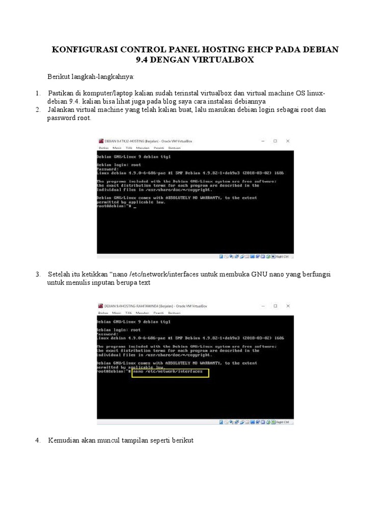 Konfigurasi Control Panel Hosting Ehcp Pada Debian 9 | PDF | Komputer