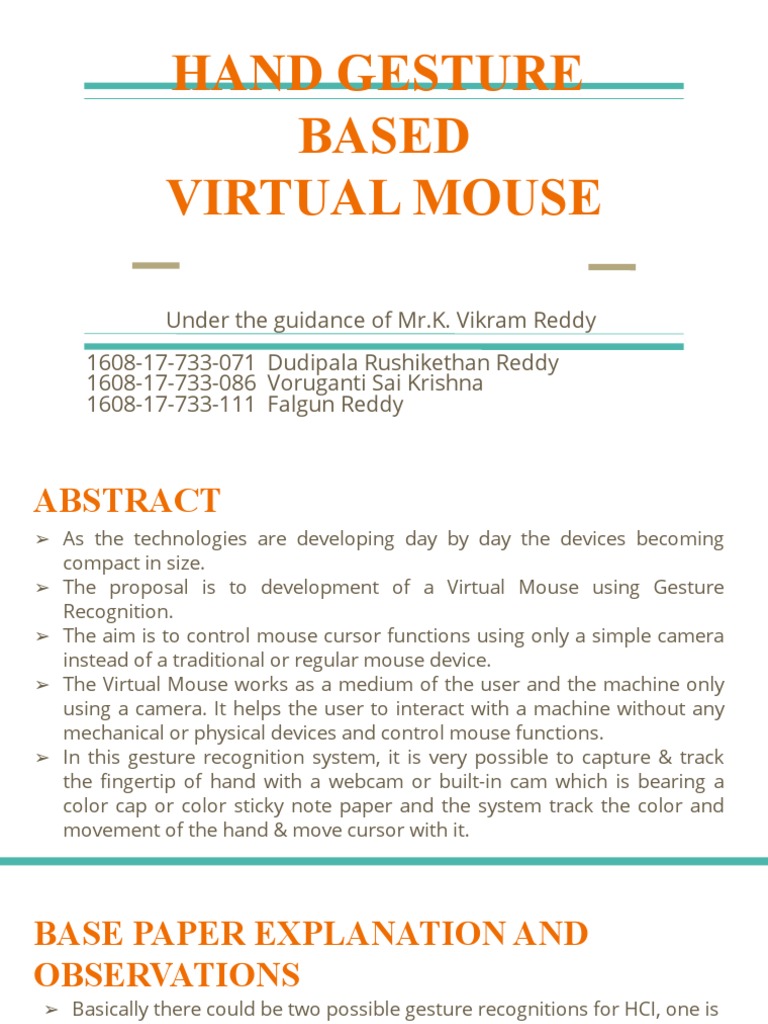 Virtual Mouse Ppt2 | PDF | Design | Computing