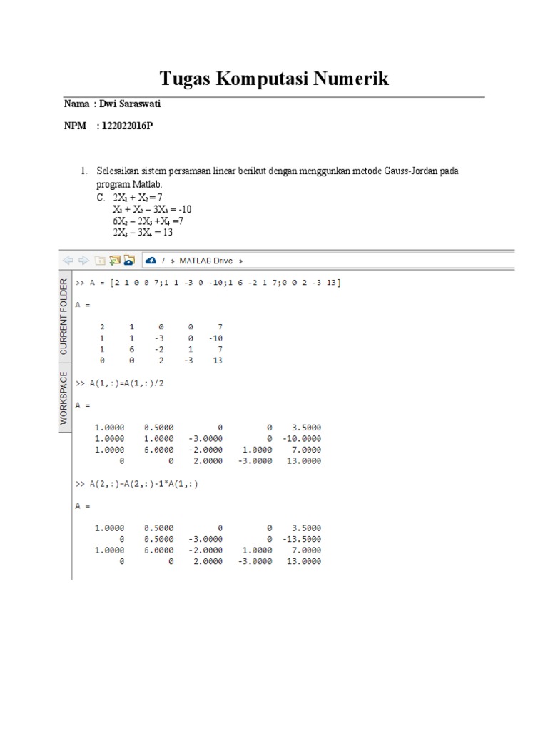 Tugas Komputasi Numerik2 | PDF