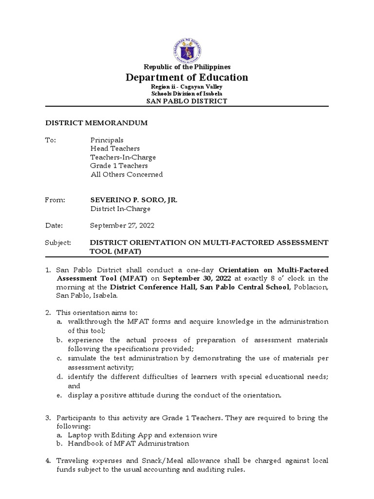 District MFAT 2022-2023 Memo | PDF
