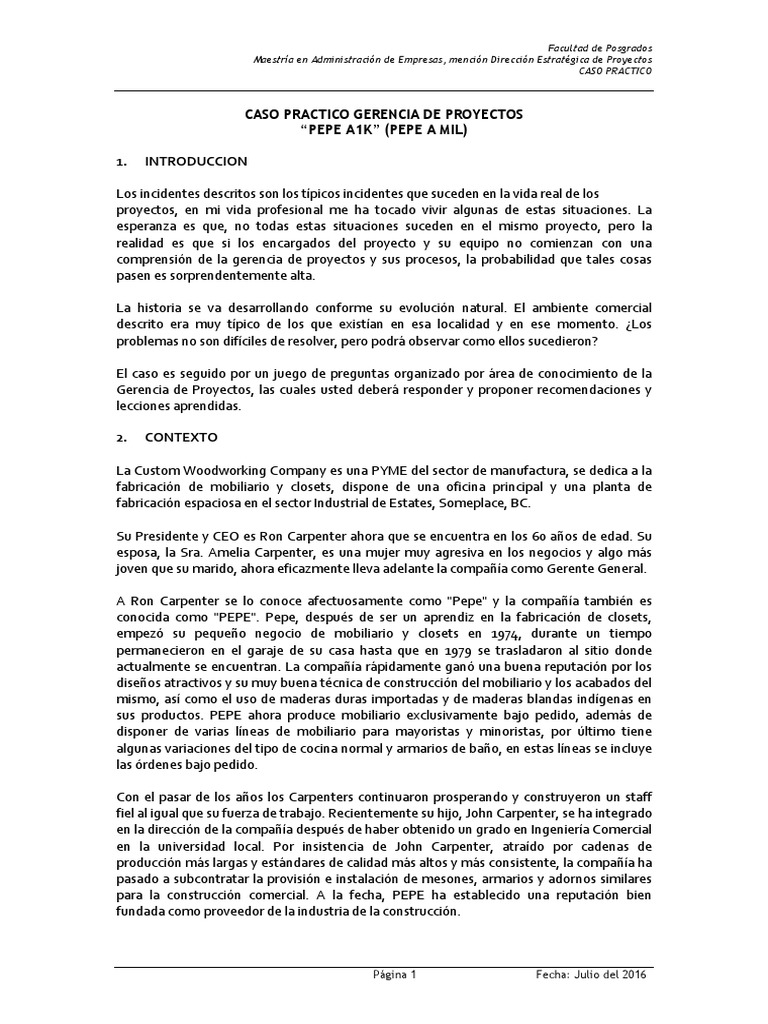 Caso Pepe A MIl | PDF | Software | Presupuesto