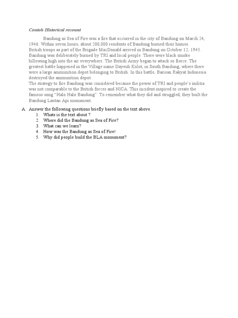Contoh Historical Recount KELAS 10 | PDF