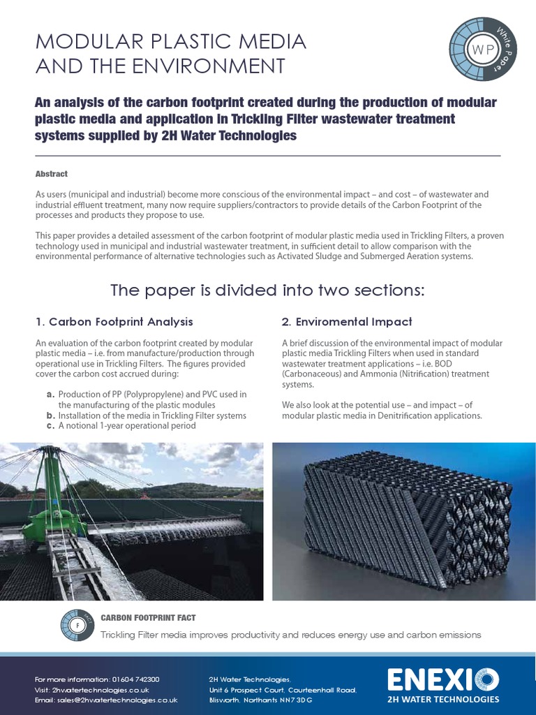 2h Water Technologies Modular Plastic Media and The Environment White ...