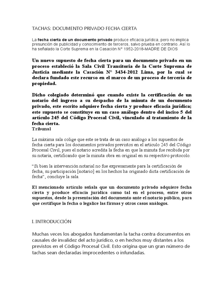 Cuestiones A Tener en Cuenta en La Tacha de Un Documento | PDF | Gobierno | Justicia
