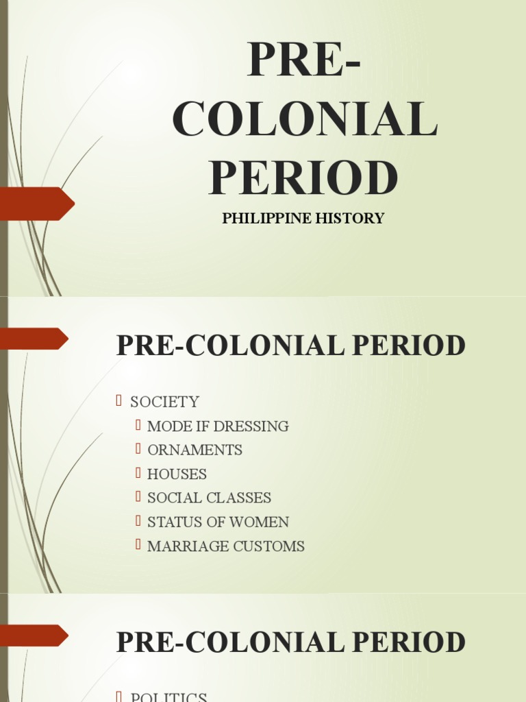 Pre Colonial Period | PDF
