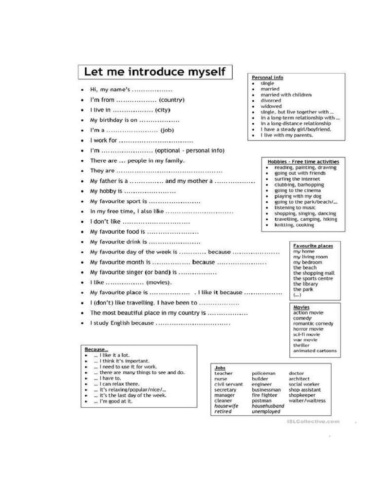 Introducing Myself | PDF