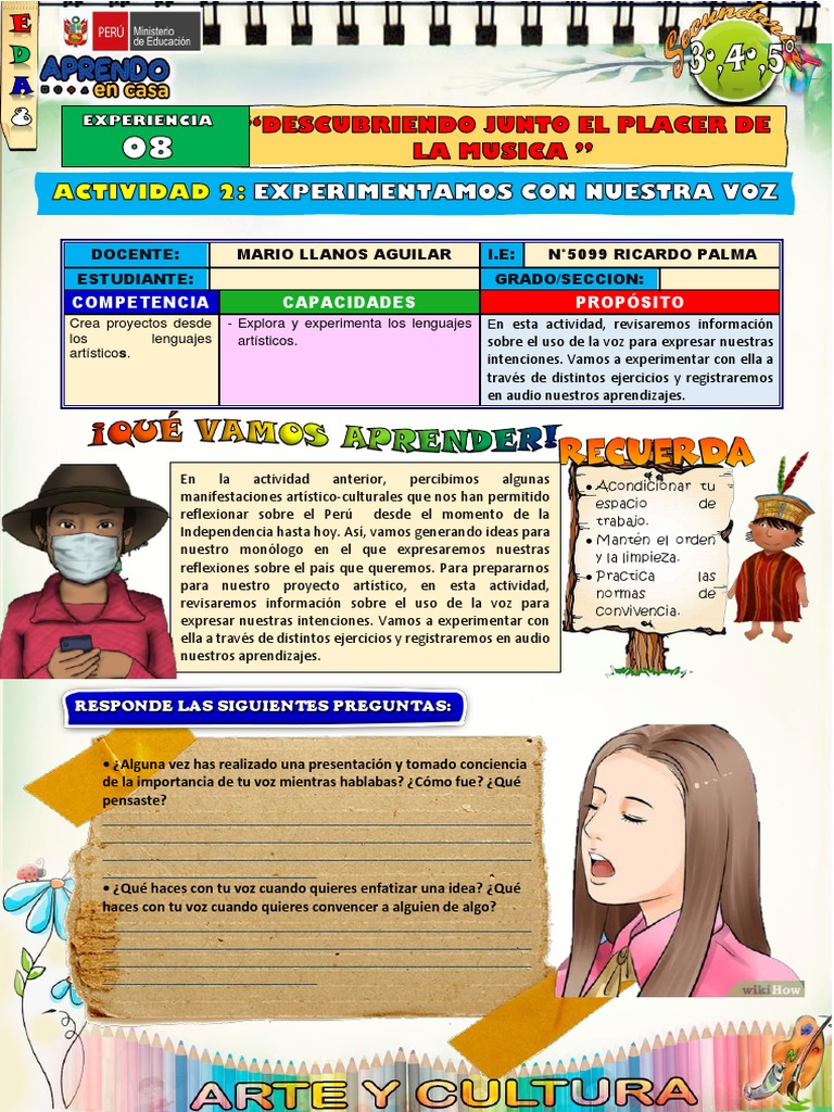 3°,4°,5° Act2 Art Exp8 | PDF | Sonido | Las emociones