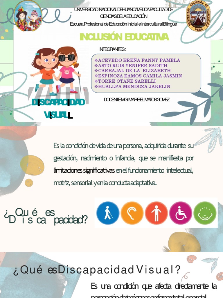 Características de la Discapacidad Visual | PDF | Discapacidad visual ...