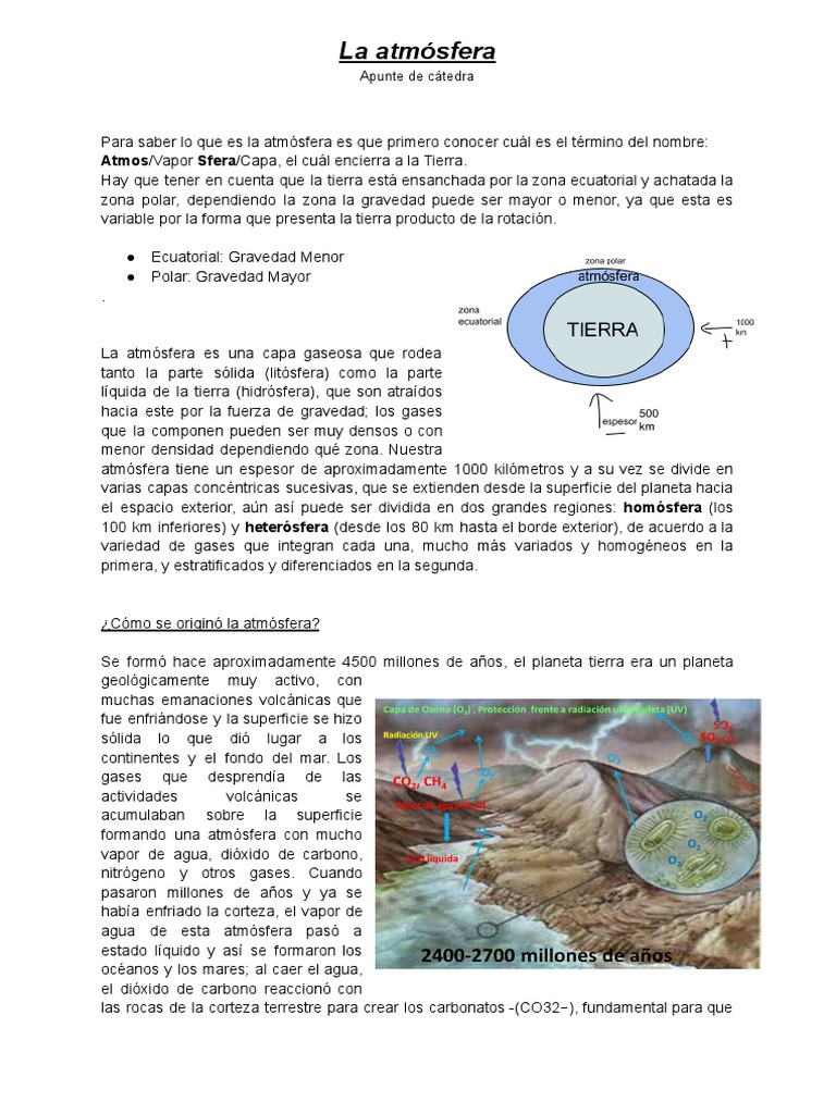 Estructura y origen de la atmósfera terrestre | PDF | Atmósfera | Tierra