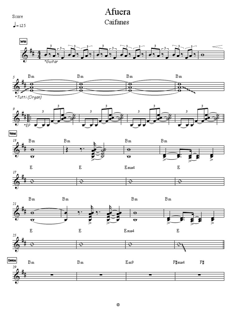 Afuera - Caifanes - Score | PDF