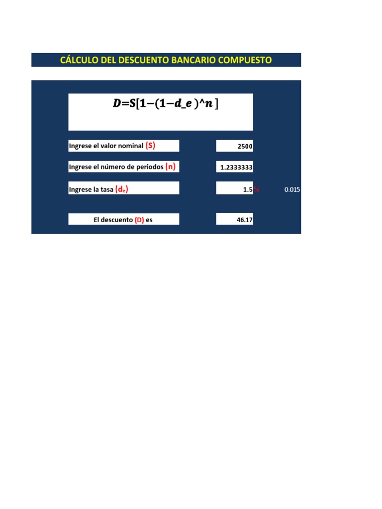 Descuento Bancario Compuesto | PDF | Dinero | Economía monetaria