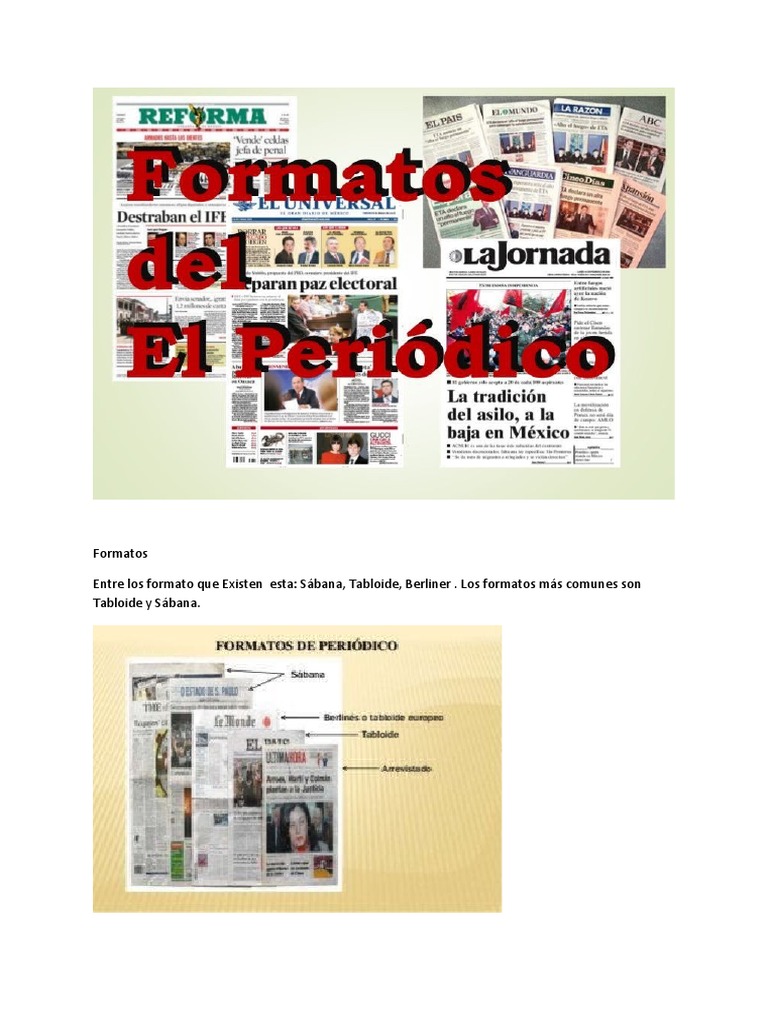 Los Formatos de Periodico | PDF