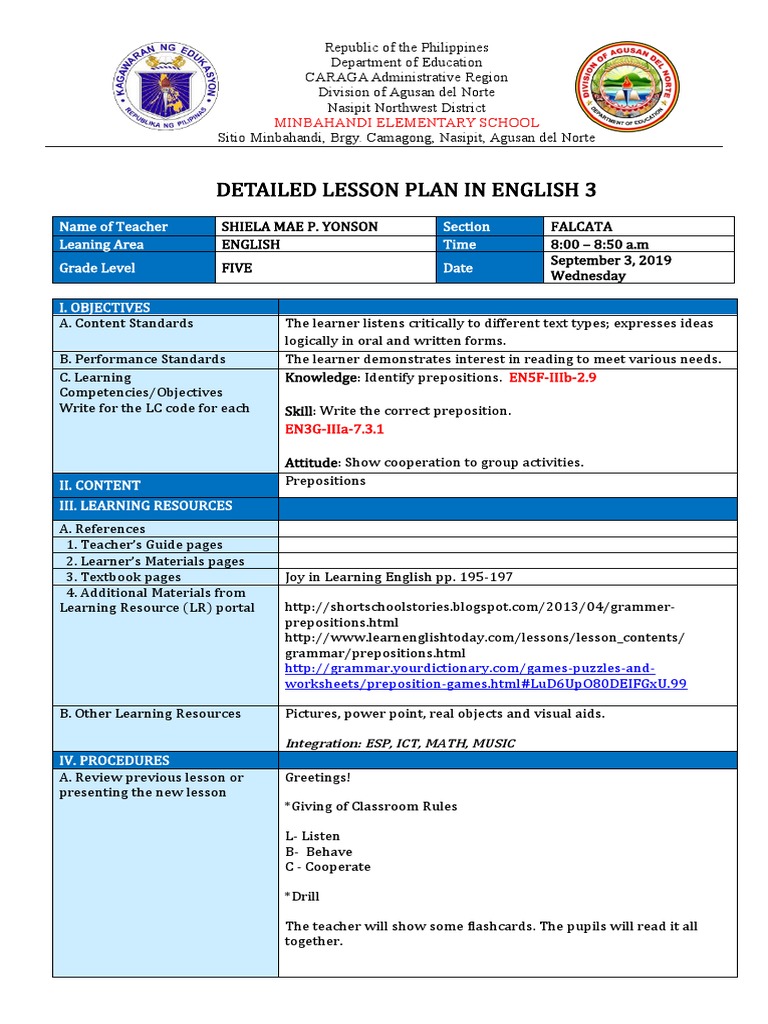 COT ENGLISH Final | PDF | Teachers | Learning