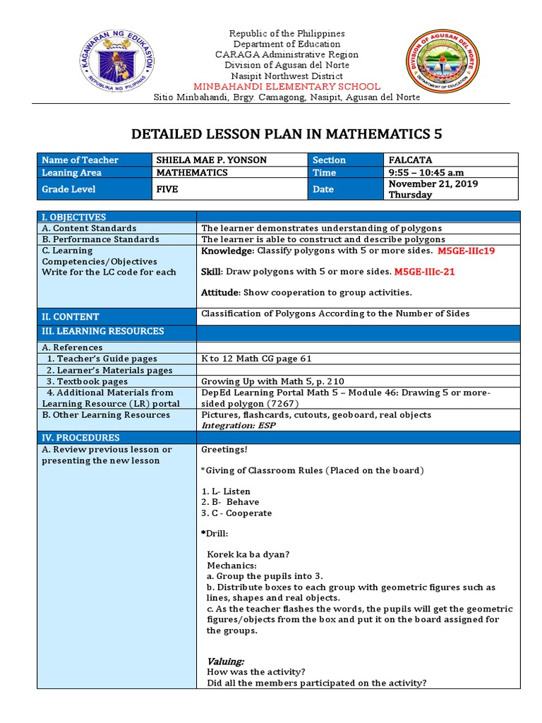 COT MATH Final | Download Free PDF | Shape | Teachers
