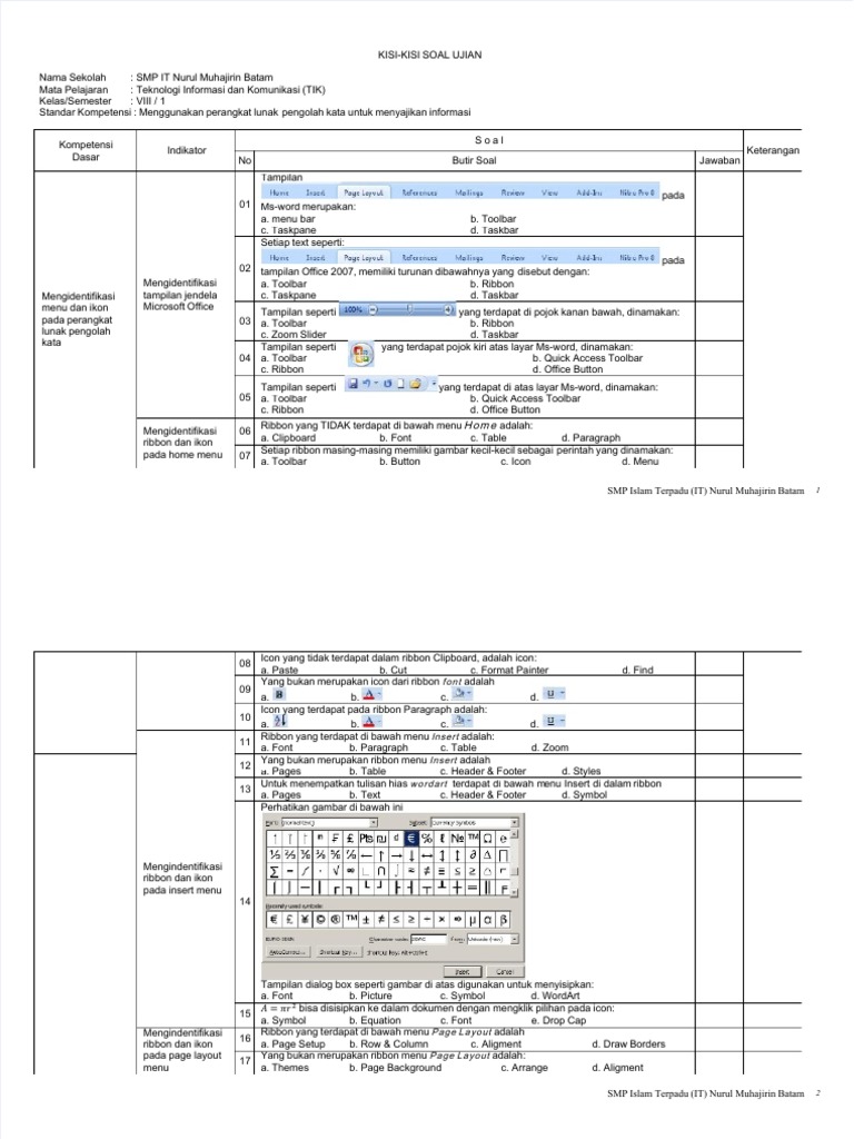 Kisi Soal Tik Kelas 8 Semester Ganjil | PDF