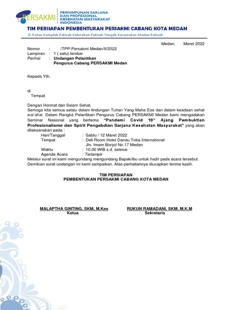 Surat Undangan Seminar | PDF